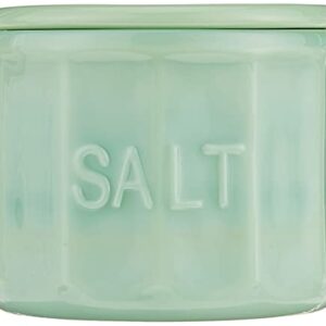 Tablecraft Salt Cellar with Lid, 3.75" x 3.75" x 3.125", Green