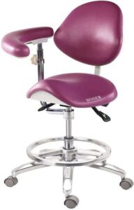 bonew dental deluxe mobile saddle chair pu leather assistant doctor stools black