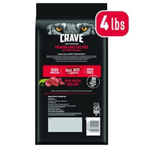 CRAVE Grain Free High Protein Adult Dry Dog Food, Beef, 4 lb. Bag