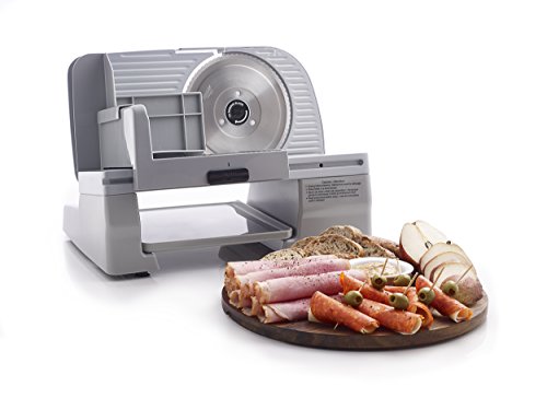 Chef'sChoice 609A Electric Meat Slicer with Stainless Steel Blade Features Slice Thickness Control and Tilted Food Carriage Easy Clean, 7-Inch, Silver