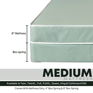 Mattress Solution 8-Inch Firm Double sided Tight top Waterproof Vinyl Innerspring Mattress and 8" Wood Traditional Box spring Set, Twin