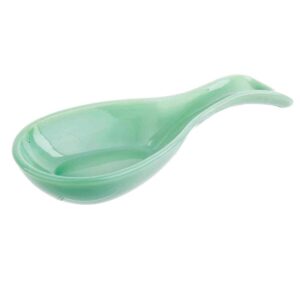 tablecraft glass spoon rest, 8 x 3.5 x 1.25, green