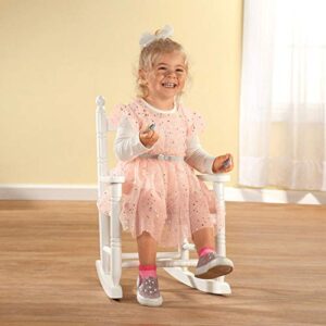 Miles Kimball Personalized Childs White Rocker - Pink Font