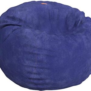 CordaRoy's Chenille Bean Bag Chair, Convertible Chair Folds from Bean Bag to Lounger, As Seen on Shark Tank, Navy - King Size