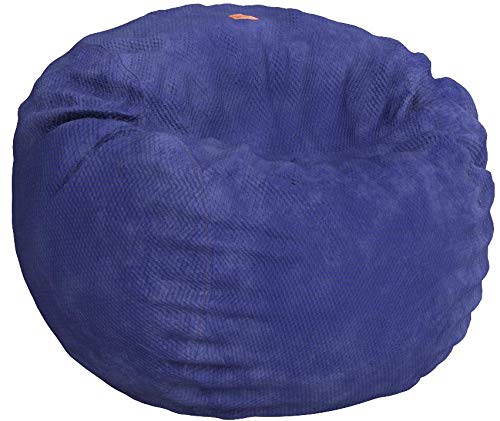 CordaRoy's Chenille Bean Bag Chair, Convertible Chair Folds from Bean Bag to Lounger, As Seen on Shark Tank, Navy - King Size