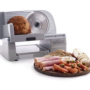 Chef'sChoice 609A Electric Meat Slicer with Stainless Steel Blade Features Slice Thickness Control and Tilted Food Carriage Easy Clean, 7-Inch, Silver