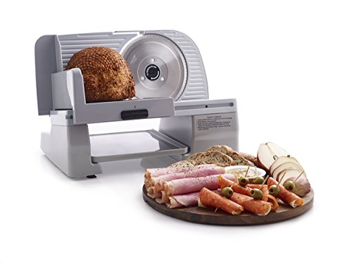 Chef'sChoice 609A Electric Meat Slicer with Stainless Steel Blade Features Slice Thickness Control and Tilted Food Carriage Easy Clean, 7-Inch, Silver