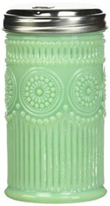 tablecraft sugar shaker with stainless steel top, 3.0625" x 5.75", green