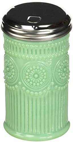 Tablecraft Sugar Shaker with Stainless Steel Top, 3.0625" x 5.75", Green