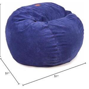 CordaRoy's Chenille Bean Bag Chair, Convertible Chair Folds from Bean Bag to Lounger, As Seen on Shark Tank, Navy - King Size