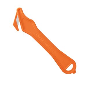 klever excel plus wide cut safety cutter, carbon steel blade, cuts boxes, film, tape, and more, utility knife, orange, 20/pk (pls-400-30g)