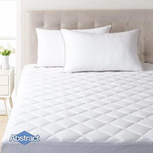 abstract twin mattress topper - quilted, fitted mattress pad twin deep pockets - breathable cooling soft cotton twin bed mattress topper - pillow topper- 39" x75" twin, white