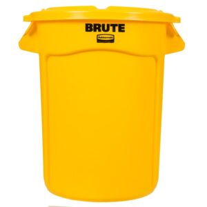 tabletop king brute 32 gallon yellow trash can and lid