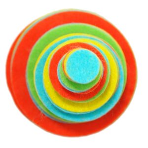 Playfully Ever After Light Green, Turquoise, Orange & Yellow Craft Felt Circles (Mixed Size Pack - 56pc)