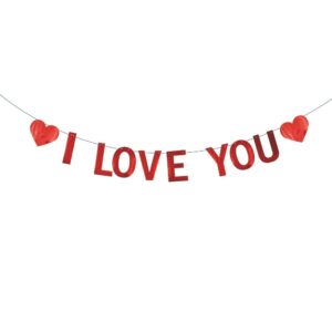 code florist i love you banner,valentine's day proposal birthday courtship wedding anniversary bridal party decorations