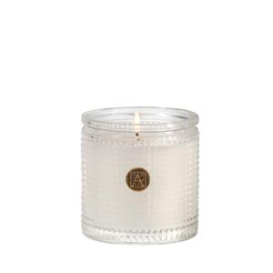 aromatique the smell of spring textured glass 6 oz scented jar candle with metal medallion for home décor and gift