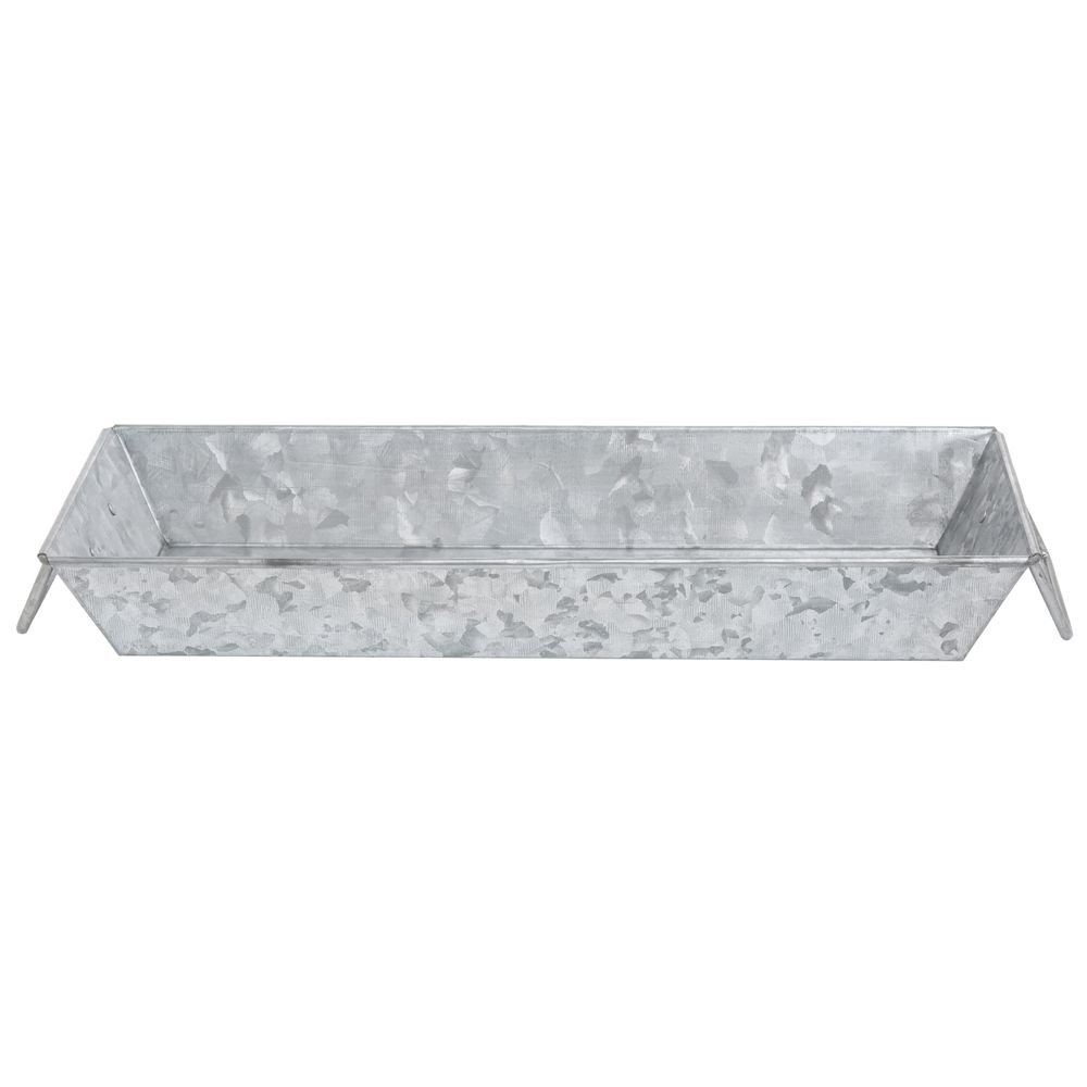 HUBERT Galvanized Metal Serving Pan Rectangular - 15"L x 6"W x 2"H