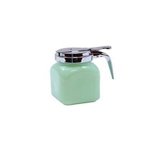 tablecraft syrup dispenser with metal top, 6 oz, green