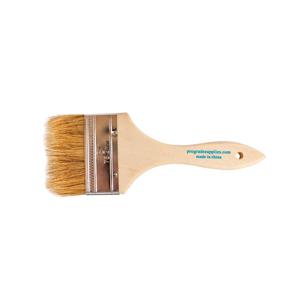 Pro Grade - Chip Paint Brushes - 12 Ea 3 Inch Chip Paint Brush Light Brown