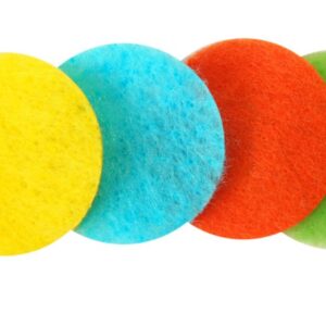 Playfully Ever After Light Green, Turquoise, Orange & Yellow Craft Felt Circles (Mixed Size Pack - 56pc)