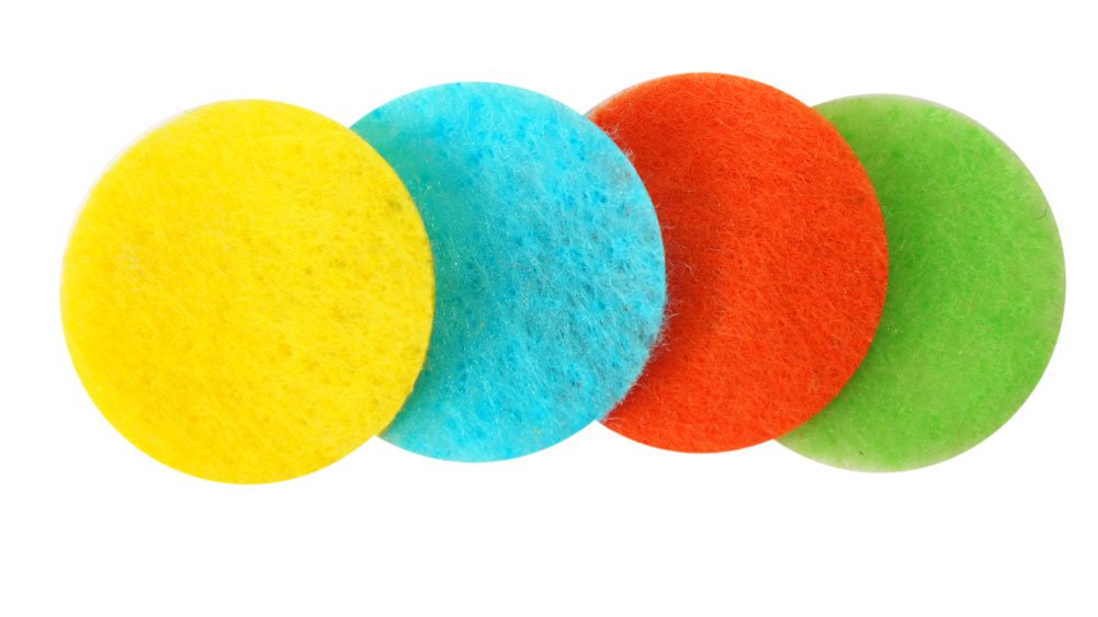 Playfully Ever After Light Green, Turquoise, Orange & Yellow Craft Felt Circles (Mixed Size Pack - 56pc)