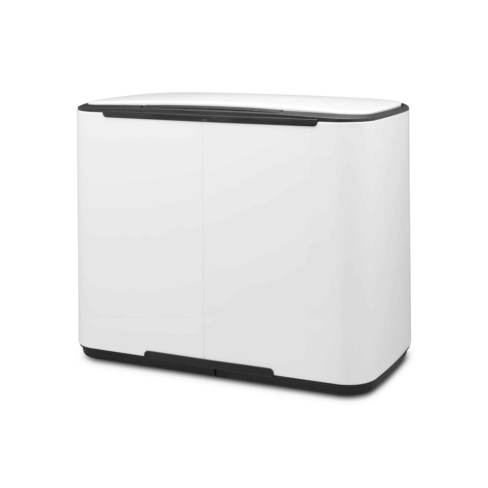 Brabantia Bo Step-On Pedal Trash Can - 3 + 6 Gal Inner Buckets (White) Waste/Recycling Garbage Can, Removable Compartments + Free Bags