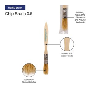 Pro Grade - Chip Paint Brushes - 24 Ea 1/2 Inch Chip Paint Brush Light Brown