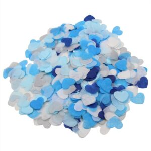 mybbshower blue silver tissue paper heart confetti wedding engagement bridal shower decor table scatter 1 inch pack of 6000