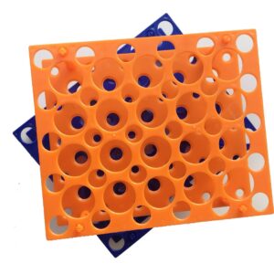 50 Well Orange ／Blue Centrifuge Tube Rack for 10ml/15ml/50ml(Two Packs) (Orange/Blue)