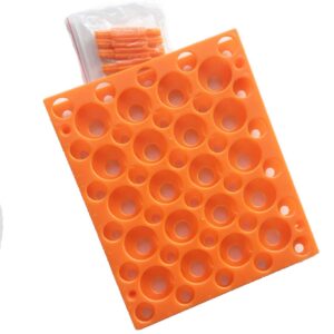 50 Well Orange ／Blue Centrifuge Tube Rack for 10ml/15ml/50ml(Two Packs) (Orange/Blue)