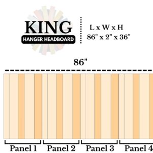 Barn Walls Solid Wood King Size Headboard, Foxy Brown Stain with Smooth Natural Wood Grain Variation, Handcrafted Head Board Wall-Mounted Panels, Rustic Modern Bedroom, Built to Last