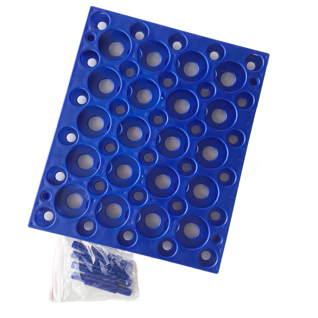 50 Well Orange ／Blue Centrifuge Tube Rack for 10ml/15ml/50ml(Two Packs) (Orange/Blue)