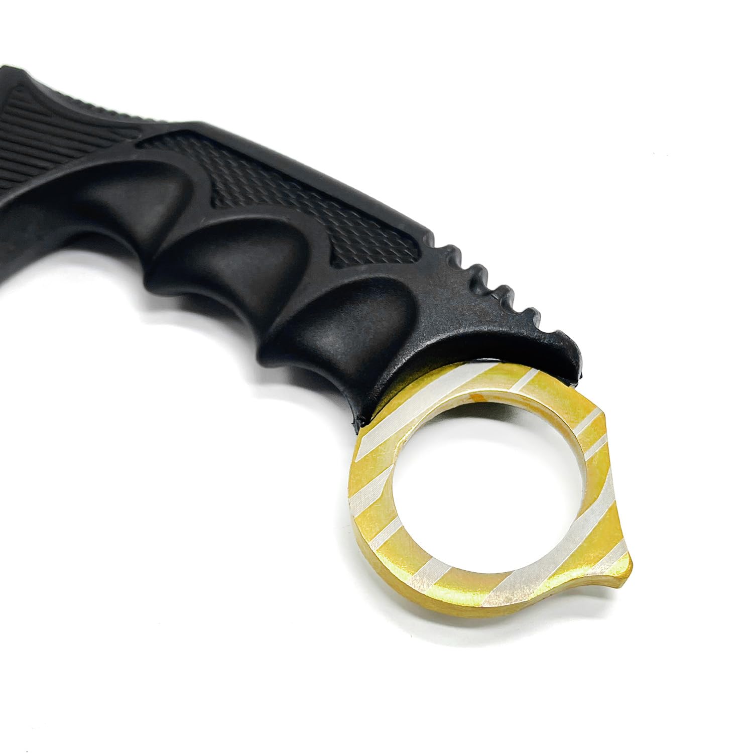 Falcon 7.5" Tactical Fixed Blade Traininer, No Edge. For Training Purpose Only (Tiger Tooth (Gold))