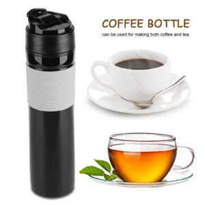 Fdit Portable Mini Espresso Maker Hand Held Pressure Caffe Espresso Machine Compact Manual Coffee Maker for Home Office Travel Outdoor(Black)