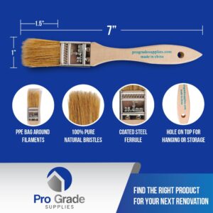 Pro Grade - Chip Paint Brushes - 24 Ea 1 Inch Chip Paint Brush Light Brown