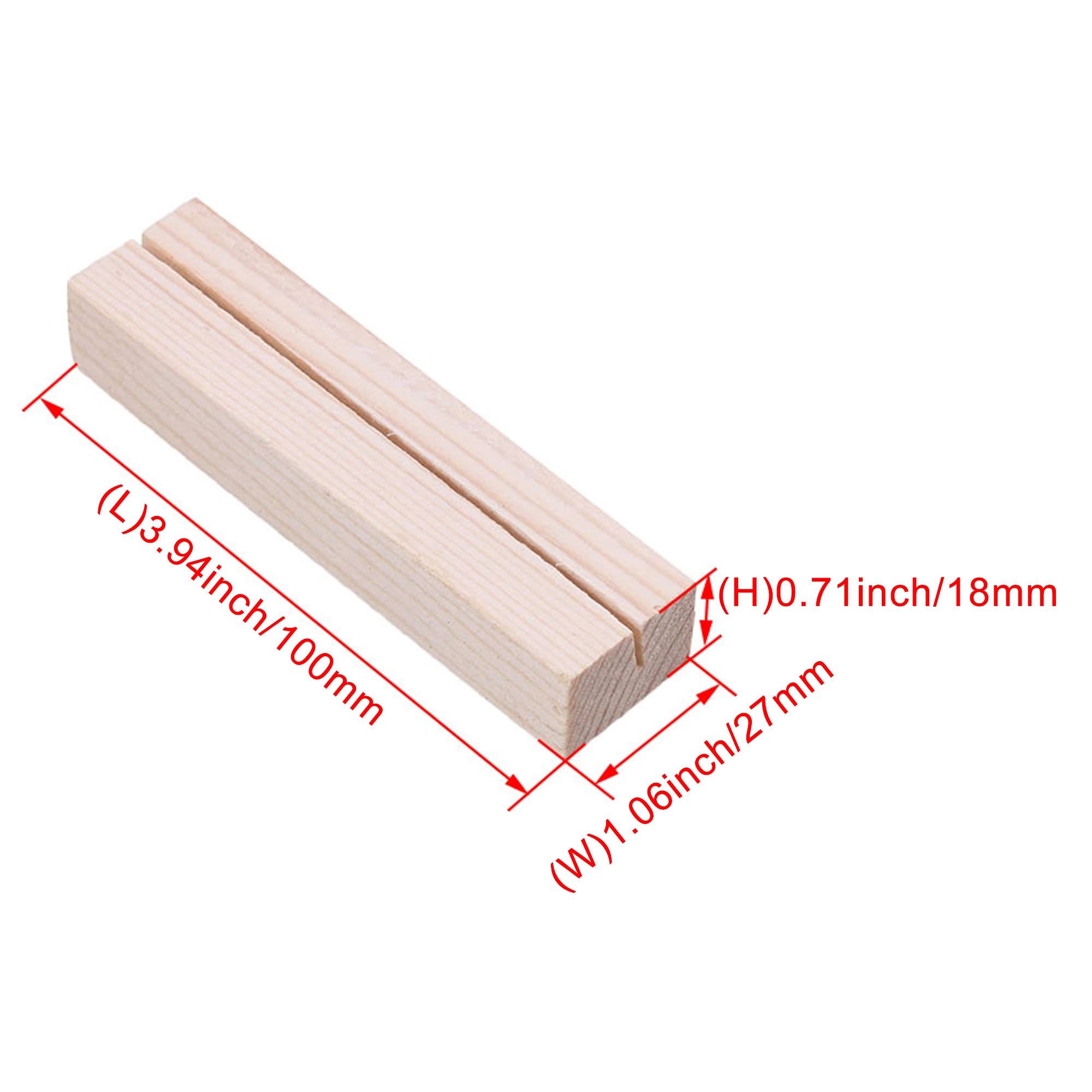 RDEXP 10x2.7x1.8cm Pine Wood Postcard Card Holder Wood Table Numbers Party Wedding Table Name Card Holder Pack of 10