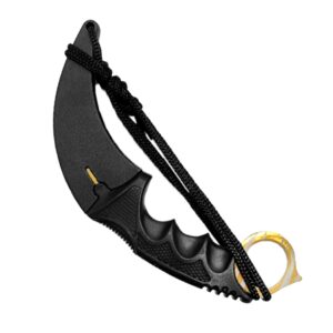 Falcon 7.5" Tactical Fixed Blade Traininer, No Edge. For Training Purpose Only (Tiger Tooth (Gold))