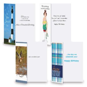 Mega Birthday Greeting Card Value Pack - Set of 40 (20 Designs), Large 5" x 7", Birthday Cards with Sentiments Inside, White Envelopes