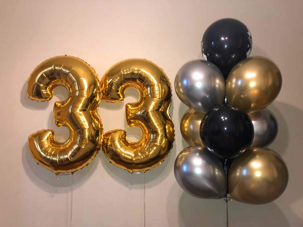 Treasures Gifted Large Gold Number Balloons - 40 Inch Foil Number 3 Balloon - Birthday Balloon Numbers - Graduation Balloon Numbers - Number Balloons for Birthday, Anniversary, New Years Eve Party