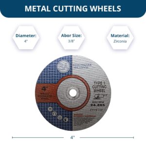 Benchmark Abrasives 4 Inch Grinder Cut Off Wheels Aluminum Oxide Thin Type 1 Angle Grinder Cutting Disc for Metal, Stainless Steel - with 3/8" Arbor Hole, Fast Grinder Cutting Wheel - 25 Pack