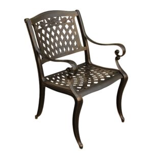 oakland living rose outdoor aluminum dining chair, bronze