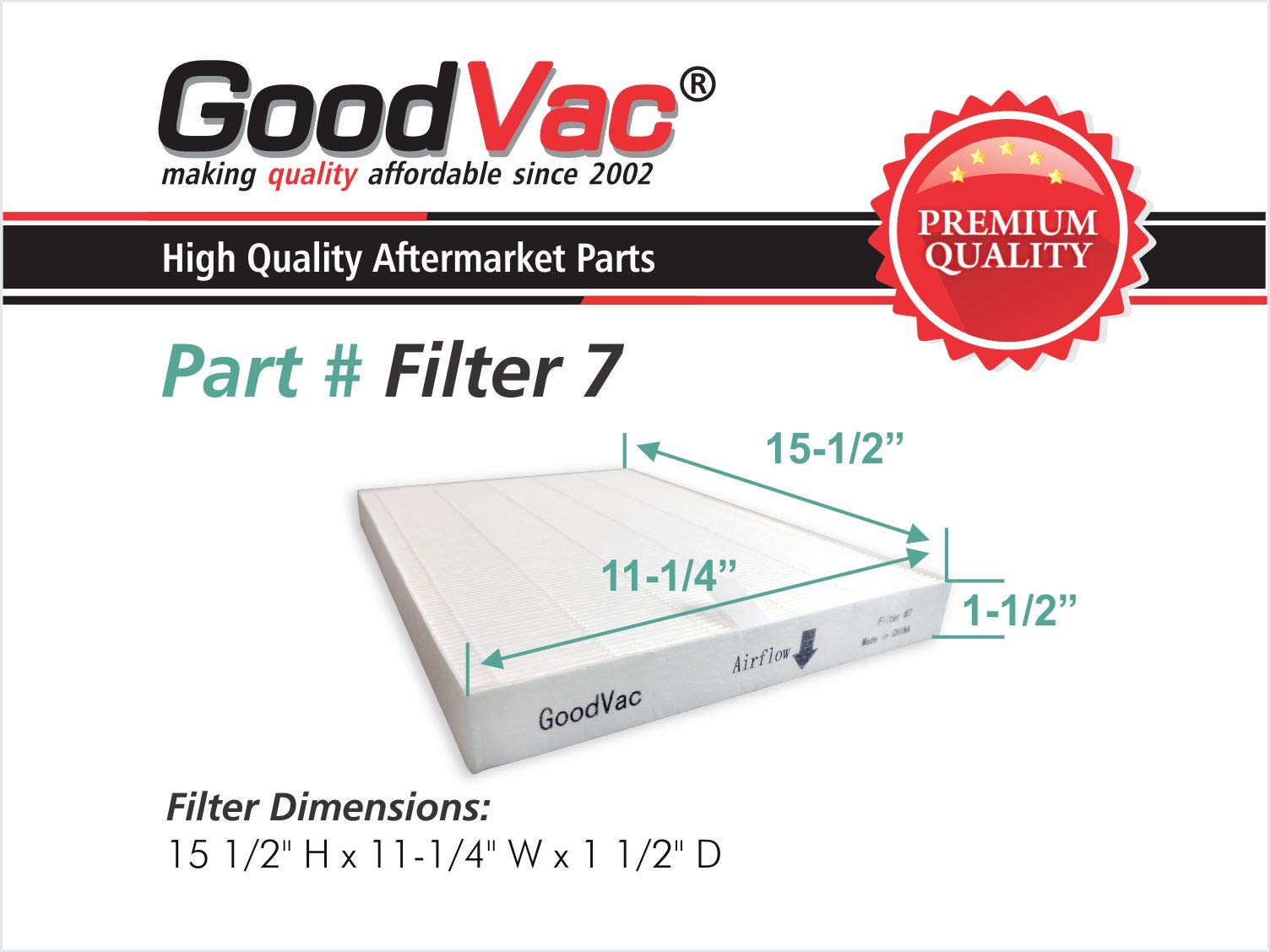 GoodVac Filter Sharp FP-A60UW FP-A80UW Air Purifier Replacement Filter and 2 Carbon Pre-Filters Replaces FZ-A60HFU FZ-A80HFU