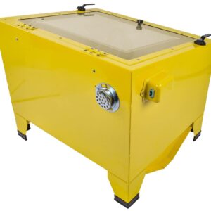 JEGS Bench Top Portable Sand Blaster Cabinet Kit - 15-25 CFM at 40-120 PSI Power Sand Blasters - Heavy Duty Steel Construction Sandblasting Cabinet - 23” x 19” x 14” Sand Blast Cabinet Work Area