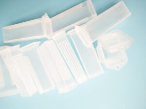 plastic rectangle microscope glass holder slide box for 5 slides (10)