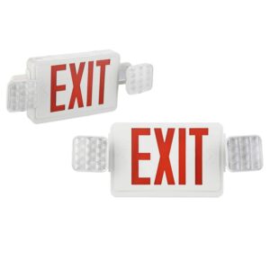 spectsun exit sign with emergency light, red emergency exit lights with battery backup - 1 pack, exit emergency light combo/exit sign with emergency light/emergency exit light/emergency led light