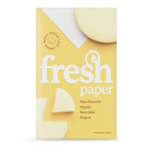 the freshglow co freshpaper food saver sheets for cheese, 8 reusable sheets (1 pack), keeps cheese fresh for 2-4x longer- made in the usa