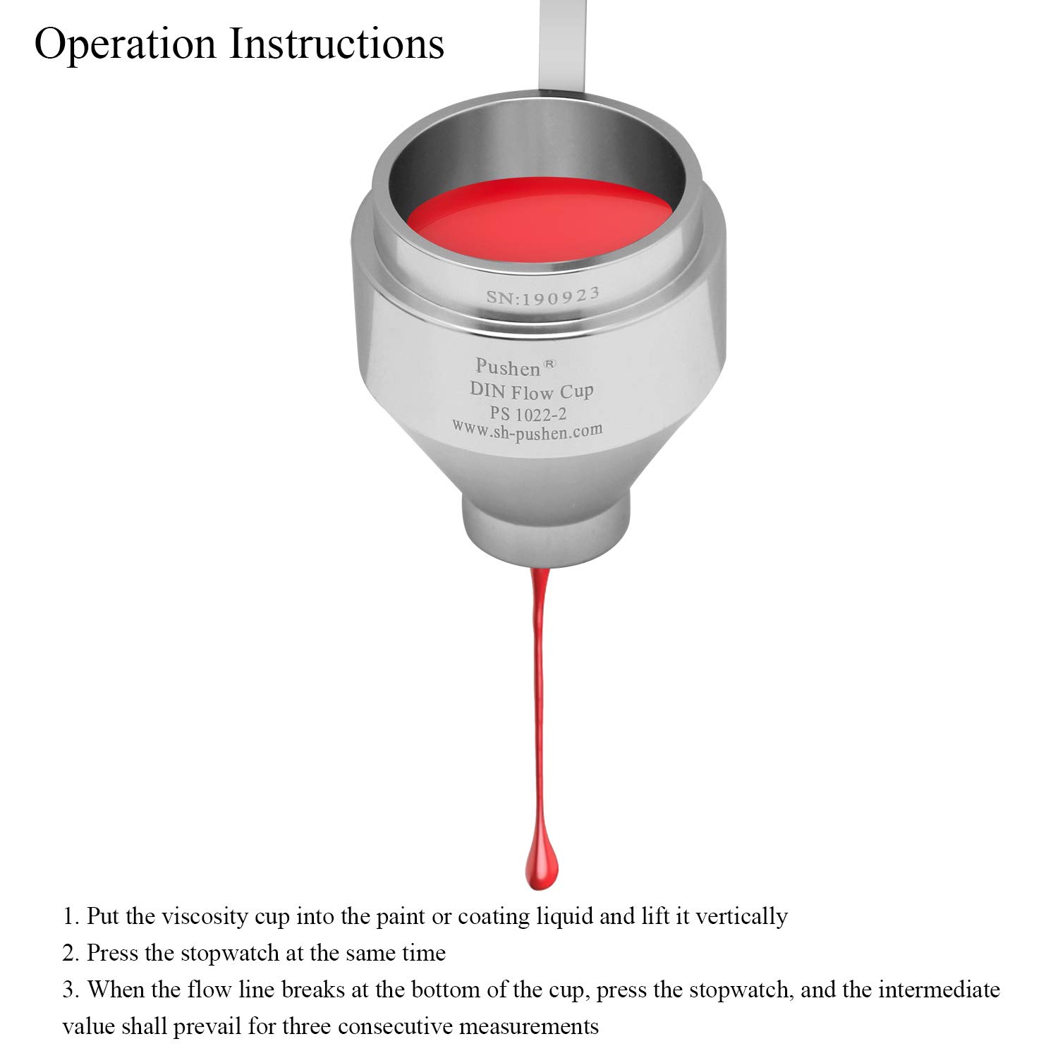 BAOSHISHAN Viscosity Cup 4mm Portable Aluminum DIN Immersion Viscosity Measuring Cup Din 4 Viscosity Cup According to DIN 53 211