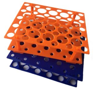 50 well orange ／blue centrifuge tube rack for 10ml/15ml/50ml(two packs) (orange/blue)