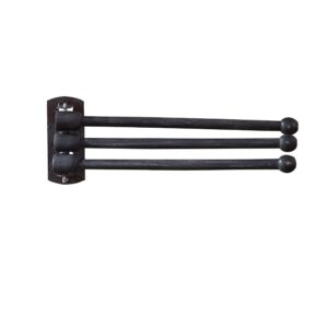 park designs 3 prong black wood towel rack