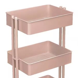 Simply Tidy Lexington 3 Tier Multipurpose Stylish Rolling Storage Cart for Organizing Supplies in Home or Office Spaces, Rose Gold